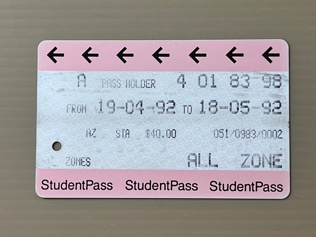 SMRT Transitlink Cards at $5 Per Set of 1 Card (1992 StudentPass ...