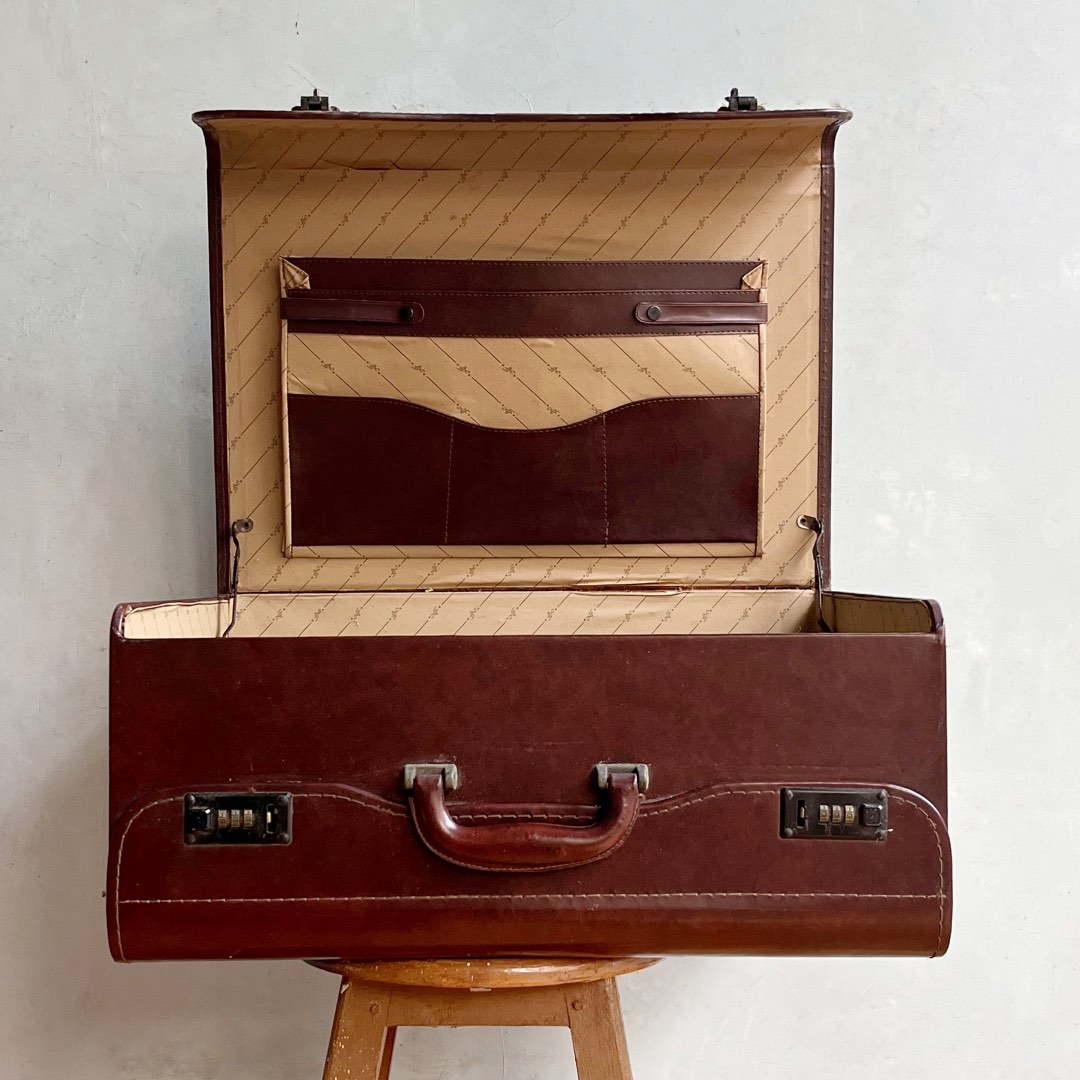 tas koper kulit leather jadul vintage retro antik merk american flyer ...