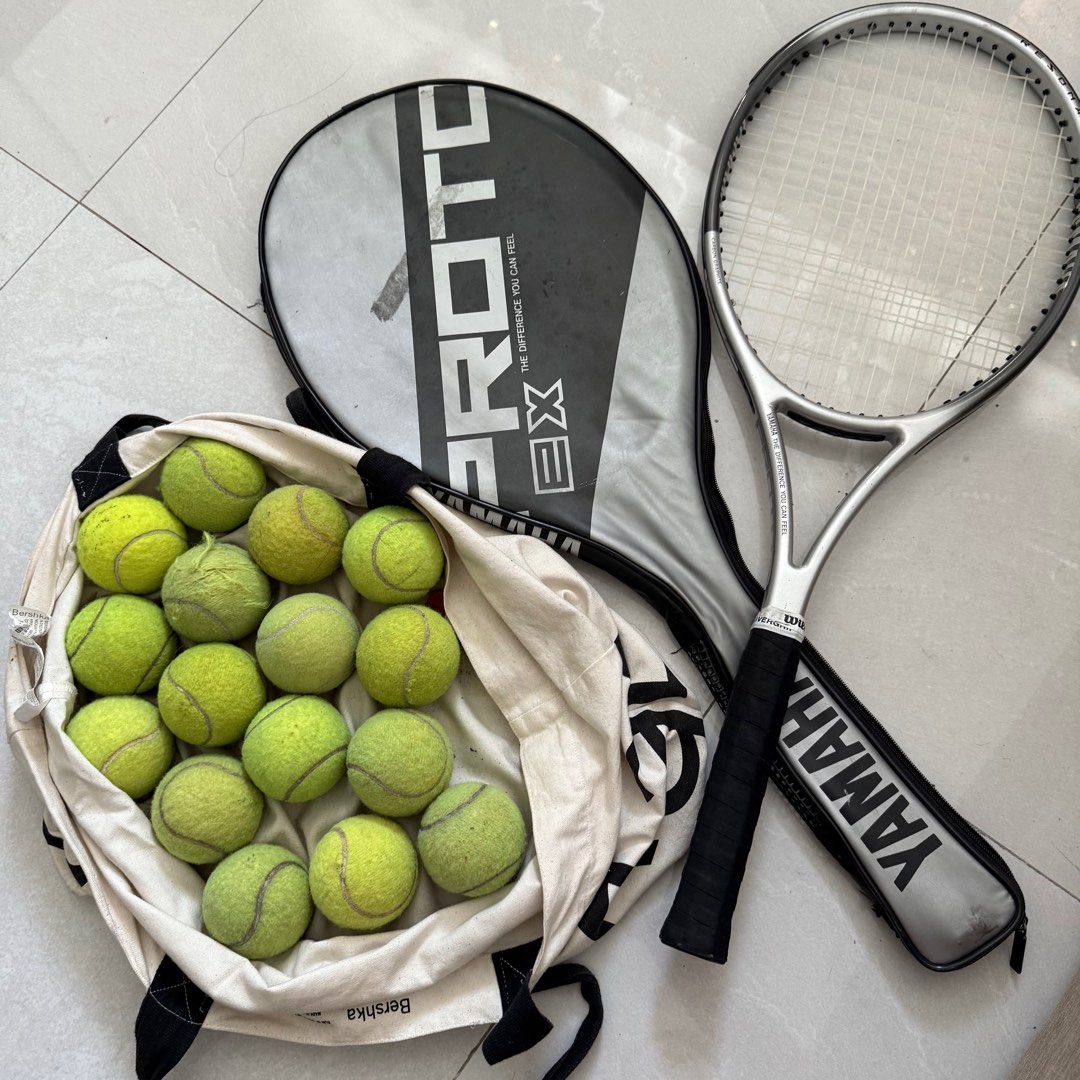 Yamaha Proto Ex Tennis Racket with 16 Tennis Ball, Sports Equipment ...