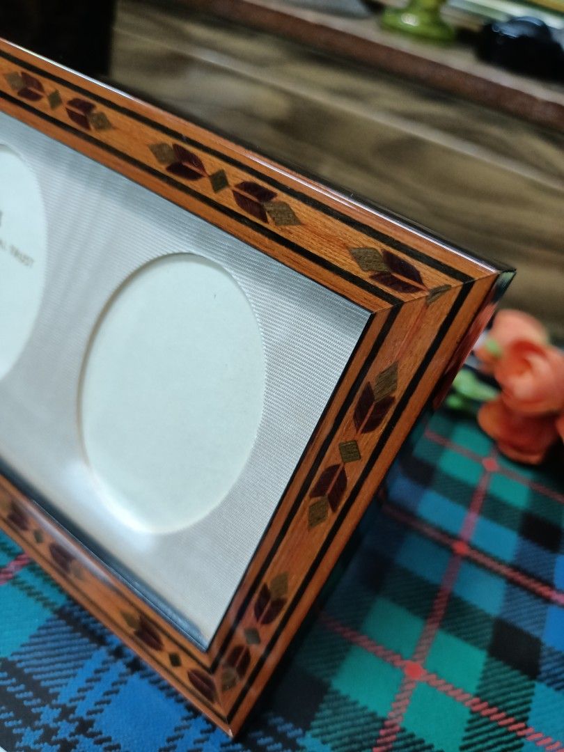 The national trust wood marquetry photo frame vintage made in england ...