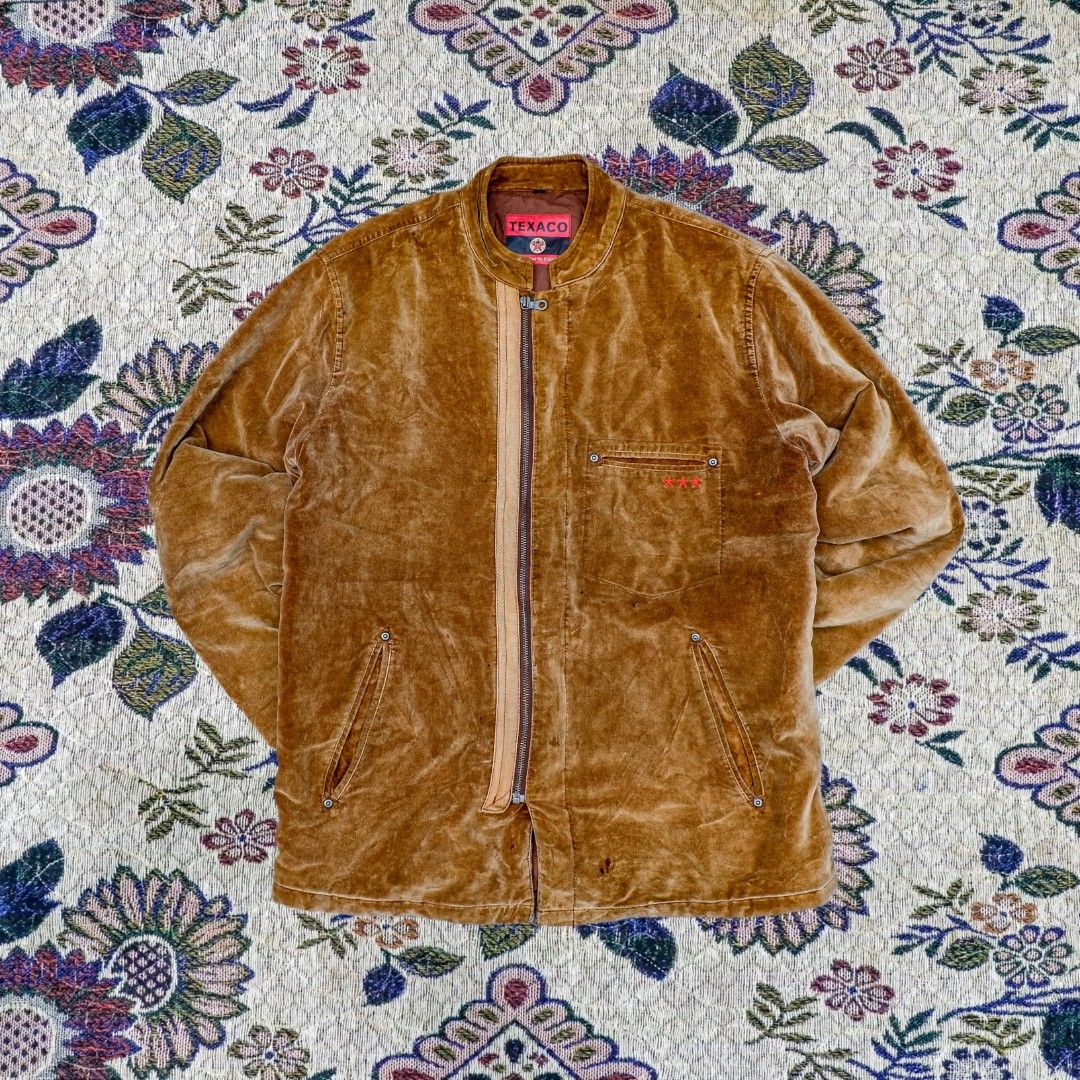 Vtg 70s Texaco Brown Velvet Work Jacket / Jaket Vintage 70s Texaco not ...