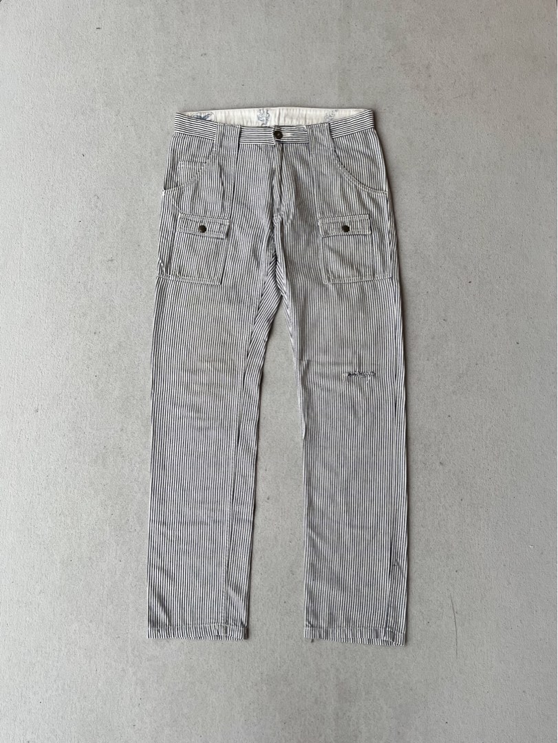 Vtg japan Repro WW2 Feel Good Hickory bust pants, Fesyen Pria, Pakaian ...