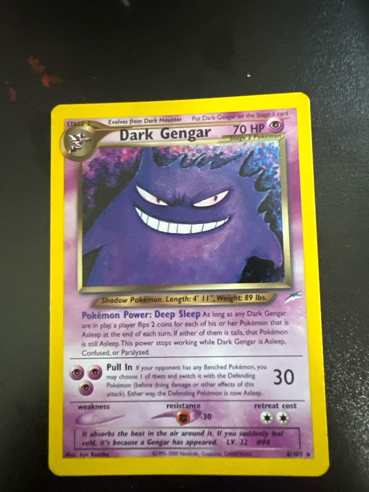 WTT Vintage Neo Genesis Dark Gengar Pokemon Card, Video Gaming, Gaming ...