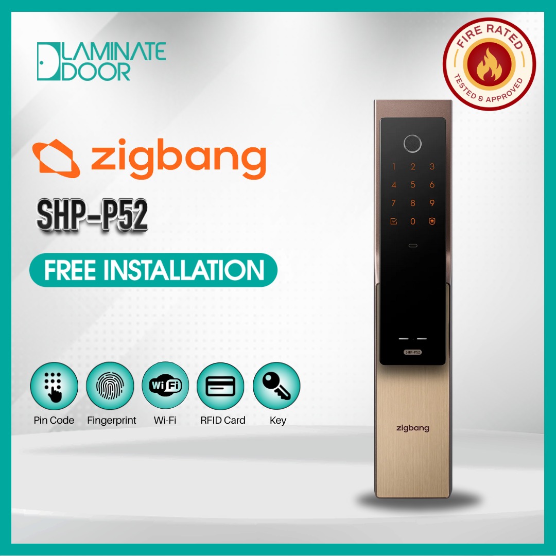 Zigbang SHP- P52 Fire Rated Digital Door Lock, Furniture & Home Living, Security & Locks, Locks ...
