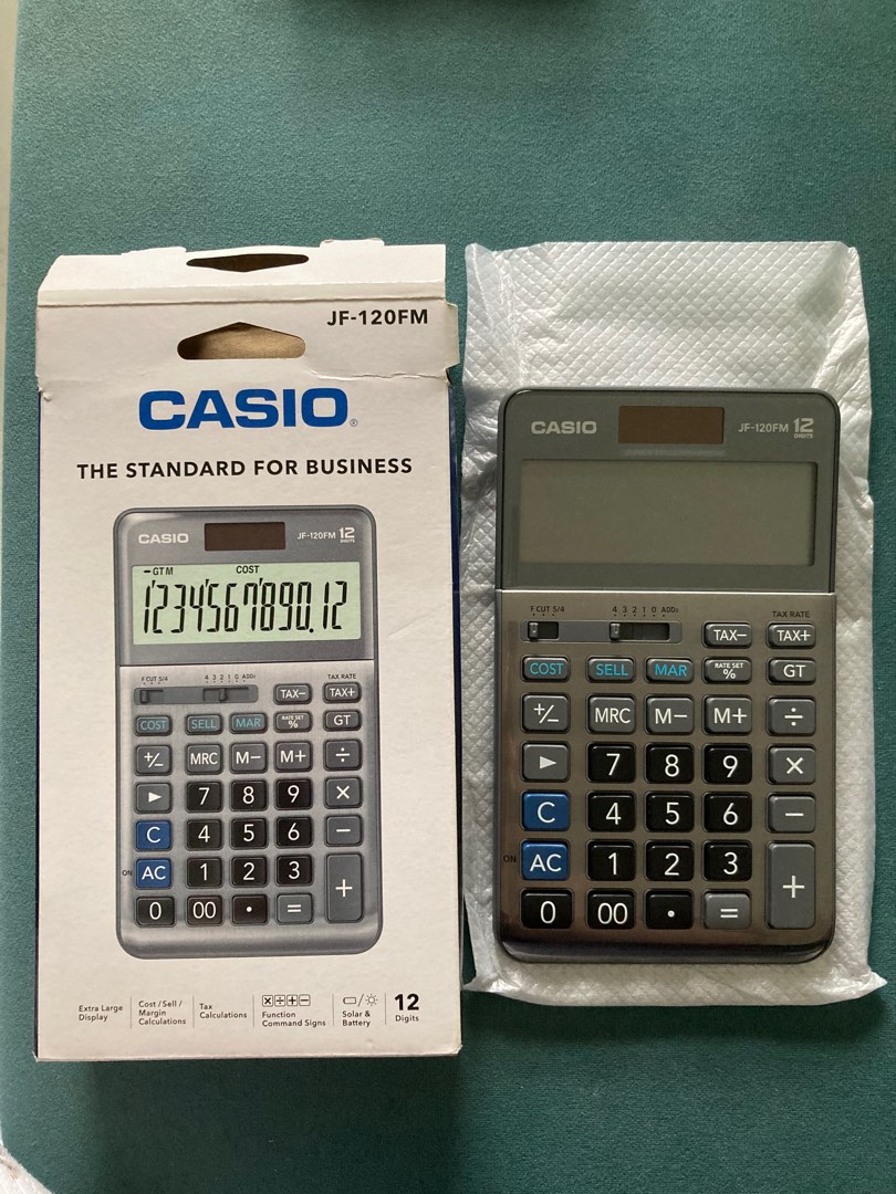100% New Casio JF-120FM Calculator/ 全新計數機連盒, 電腦＆科技, 商務用科技產品 - Carousell