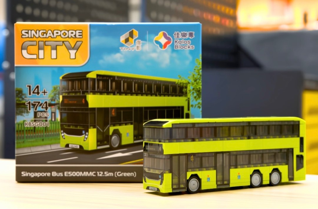 $10！lego巴士 TinyX佳樂專 - 新加坡巴士 E500MMC 12.5m (綠), 興趣及遊戲, 玩具 & 遊戲類 - Carousell