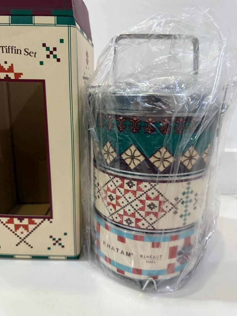 3-tier Tiffin Set Khatam x KL East Mall, Furniture & Home Living ...