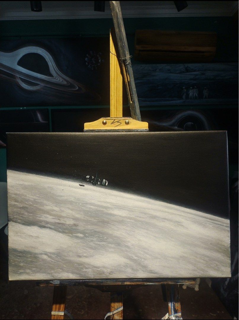 🖼️ Hand-Painted Interstellar Painting 40*60cm, Hobbies & Toys, Art ...