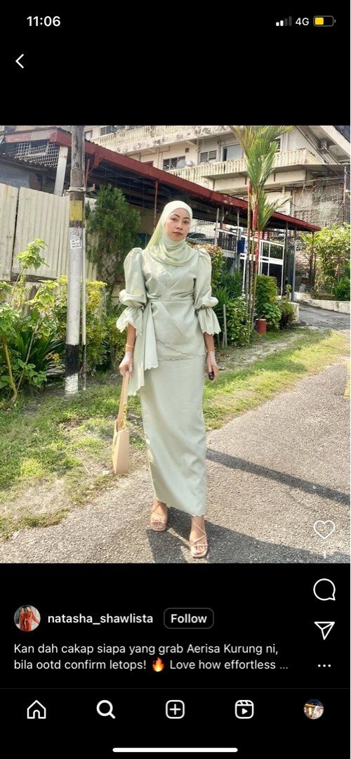 Aerisa Kurung Sage Green, Women's Fashion, Muslimah Fashion, Baju ...