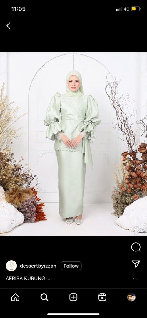 Aerisa Kurung Sage Green, Women's Fashion, Muslimah Fashion, Baju ...