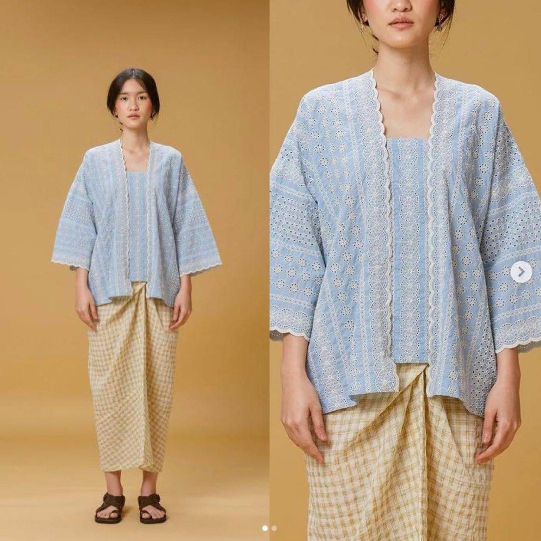 Ana Abu Ria Kebaya (Sky Blue), Women's Fashion, Muslimah Fashion, Baju ...