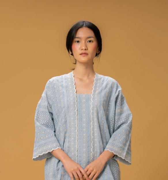 Ana Abu Ria Kebaya (Sky Blue), Women's Fashion, Muslimah Fashion, Baju ...