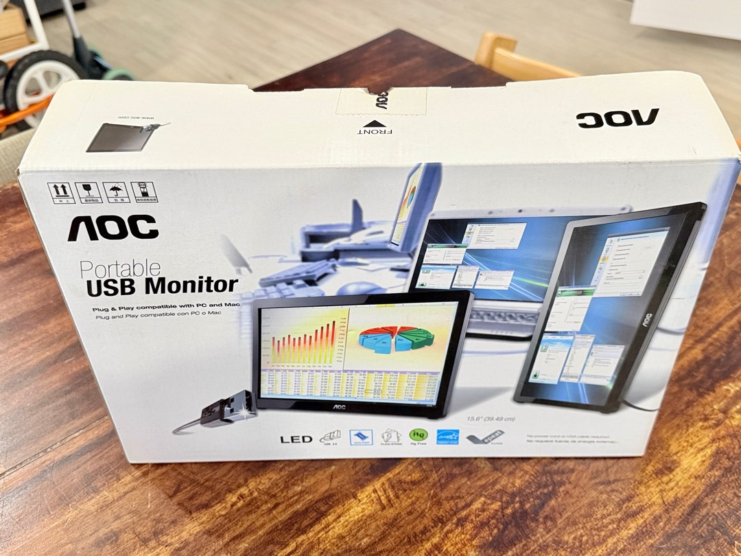 AOC 15.6inch USB powered Portable Monitor, Computers & Tech, Parts ...