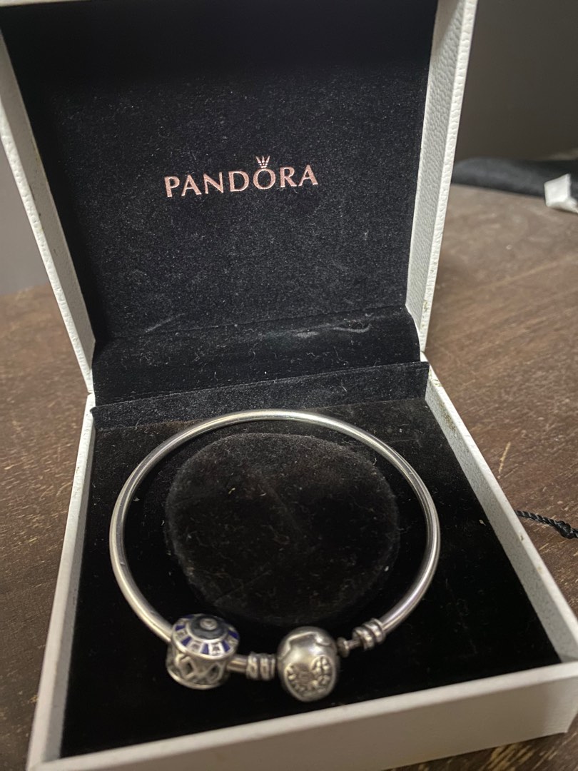 Authentic Pandora Silver bangle with Ice crystal, Women's Fashion ...