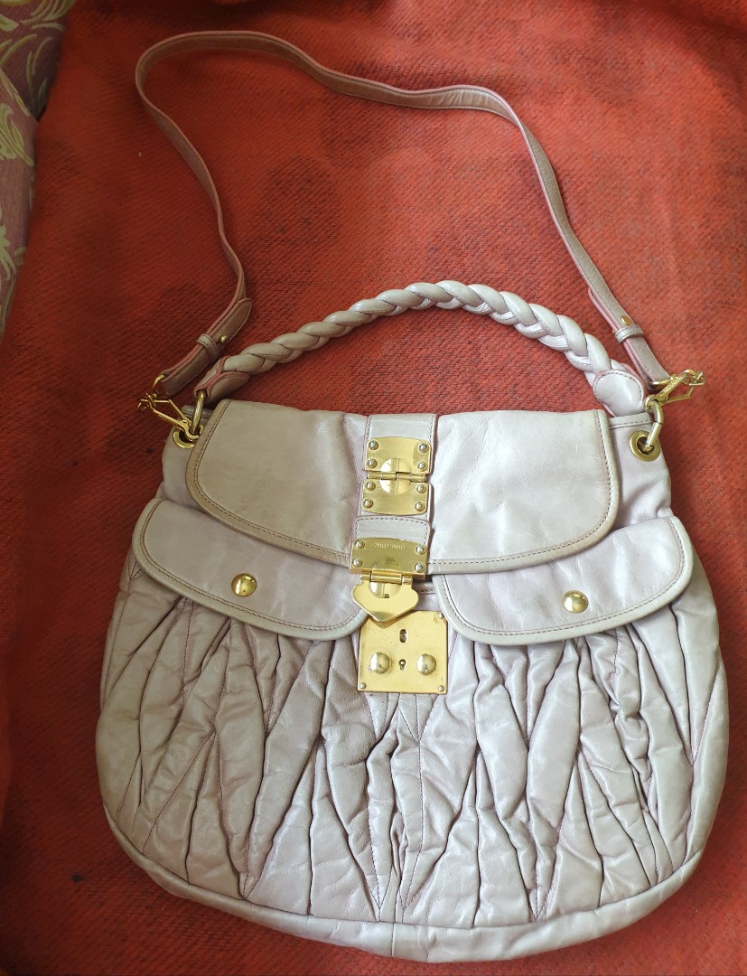 Authentic Pink MiuMiu Coffer Bag, two-way Celebrity fave, Luxury, Bags ...