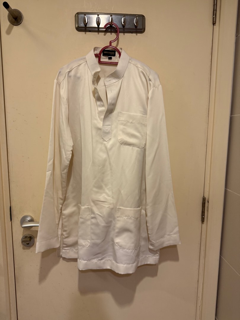 Awal Ashaari x Jakel WHITE baju melayu, Men's Fashion, Muslim Wear ...