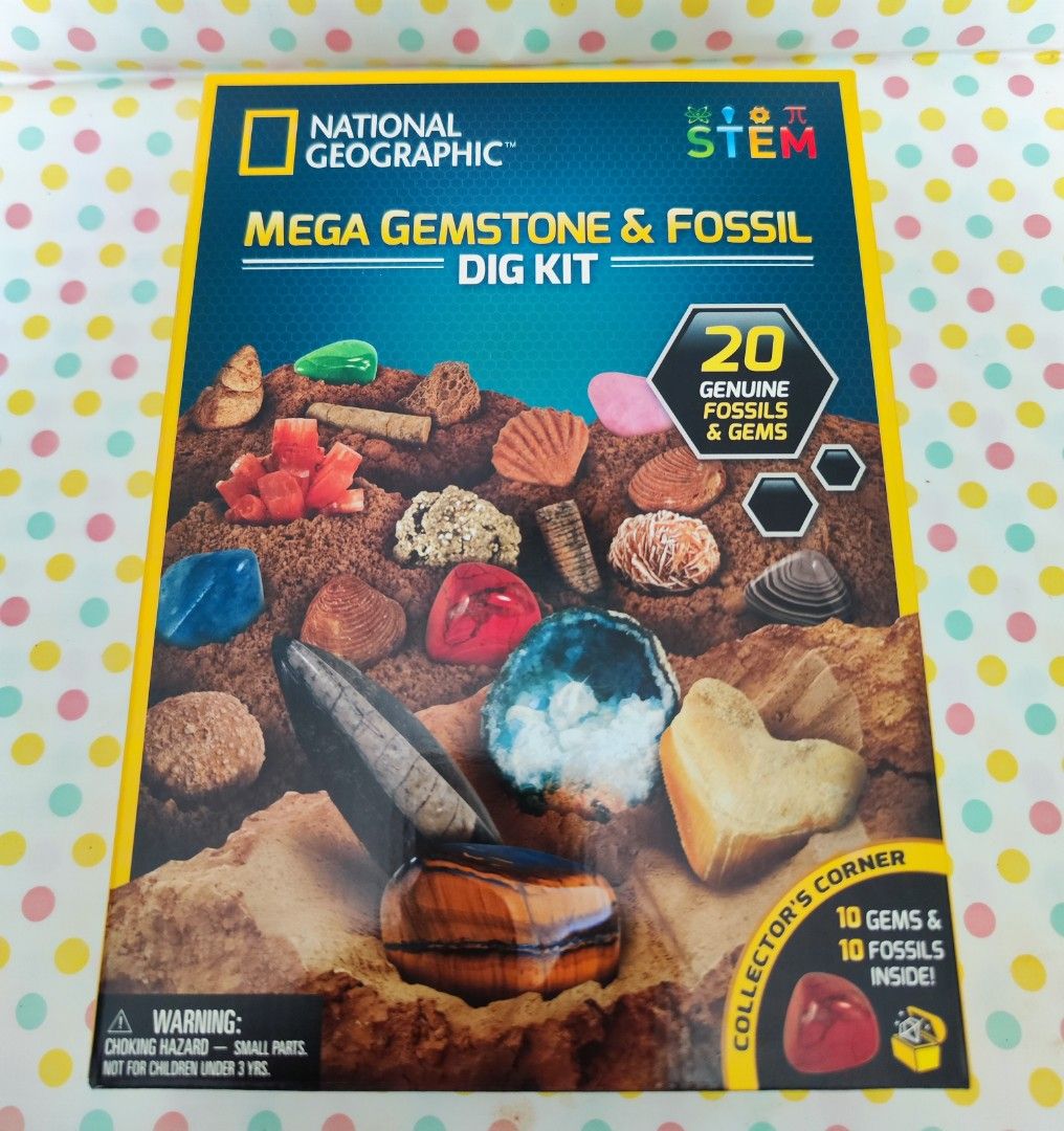 BNIB National Geographic Mega Gemstone & Fossil Dig Kit (STEM Education ...