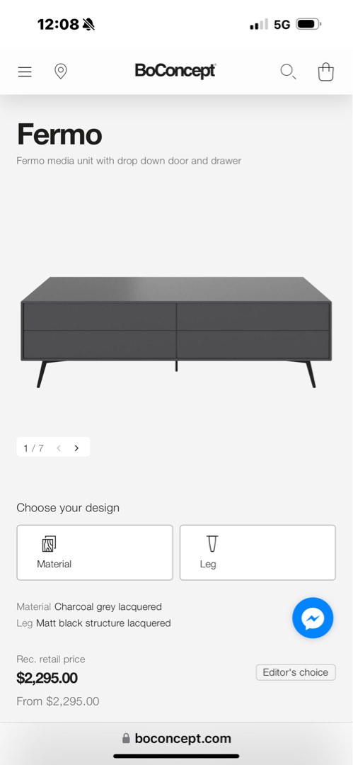 Boconcept Femo TV console in Grey, Furniture & Home Living, Furniture, TV Consoles (Ready-Made ...