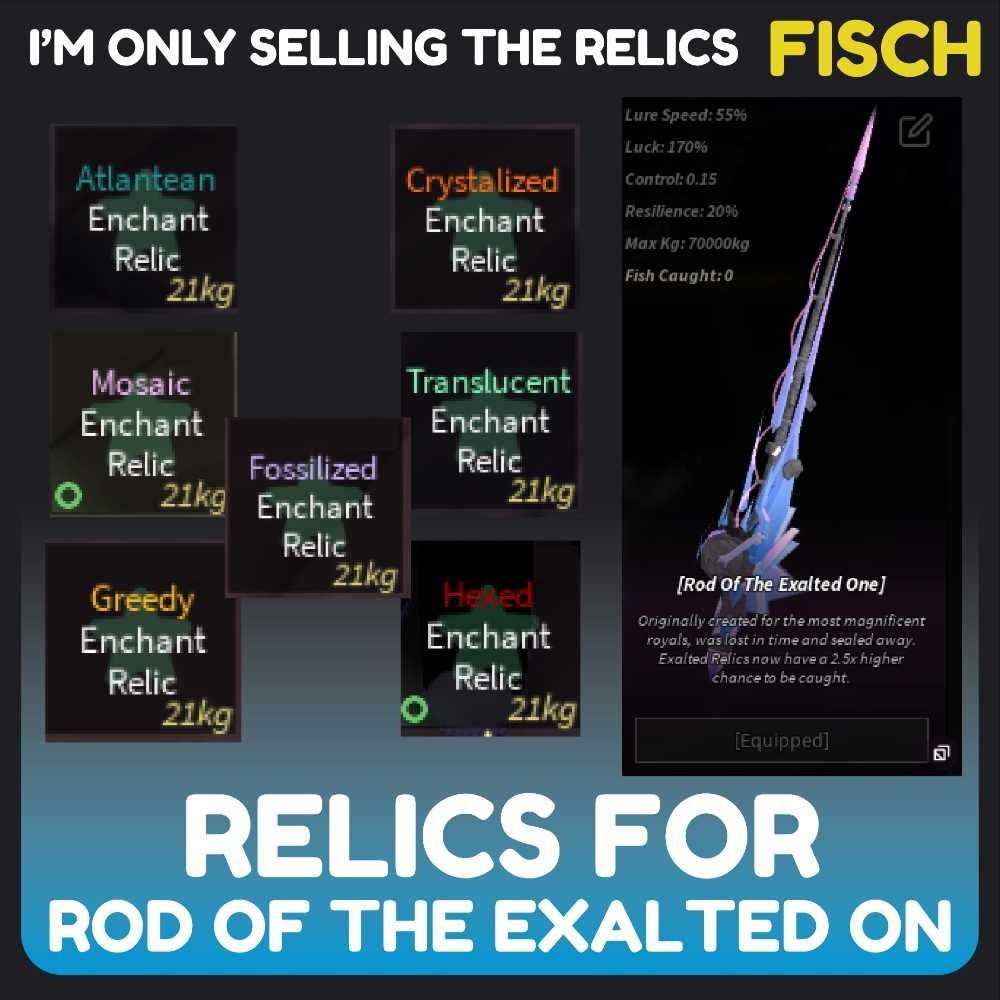 FISCH Bundle 7 relics for the exalted rod (ONLY RM3), Video Gaming ...