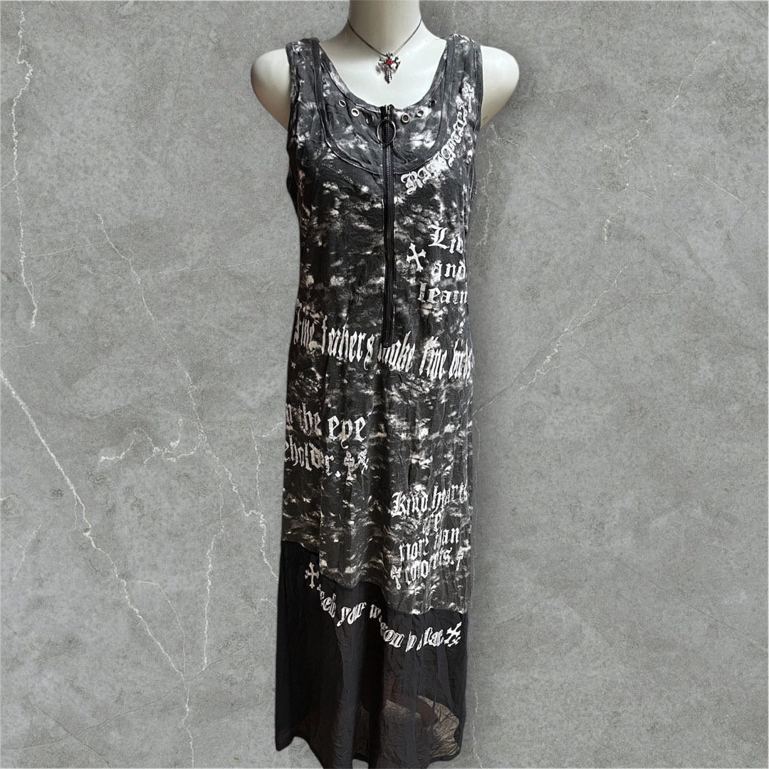 Dress dig deep black label gothic gyaru punk rock metal grunge y2k ...