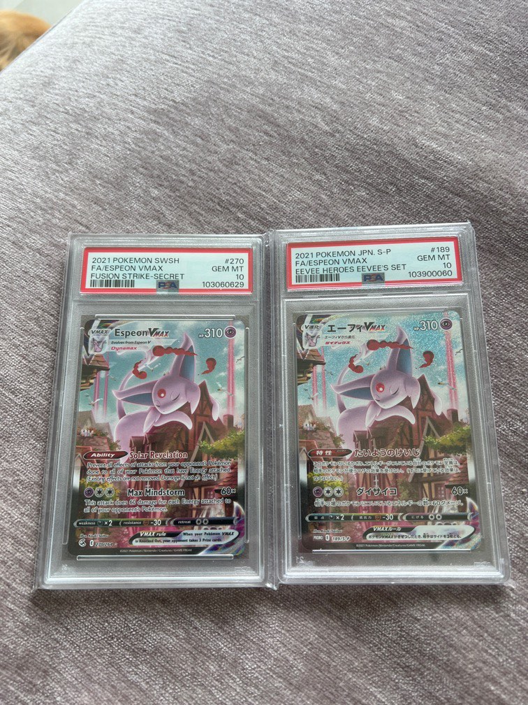 Espeon VMax 2021 Fusion Strike Eevee Heroes 189 270 PSA 10 Slab Pokemon ...
