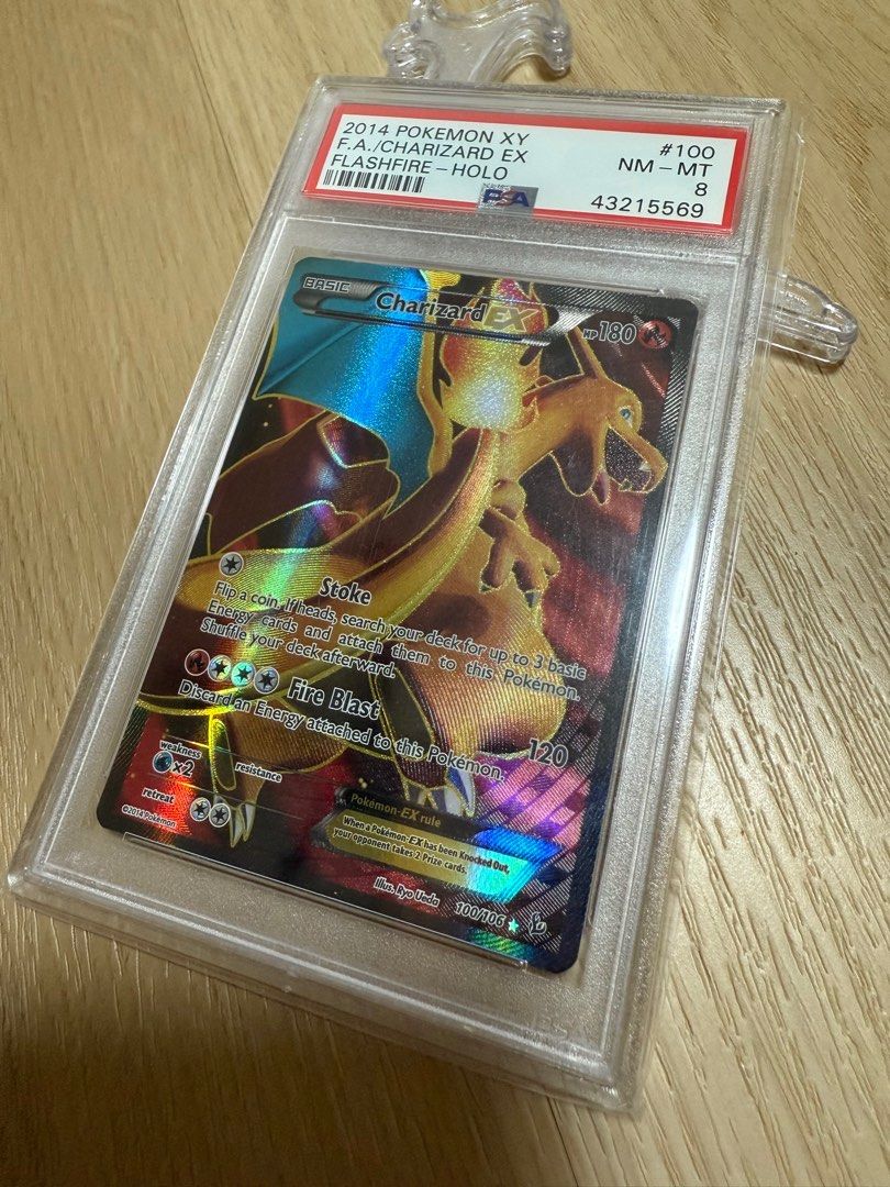 FLASHFIRE CHARIZARD EX 100/106 FULL ART HOLO PSA 8 POKEMON, Hobbies ...