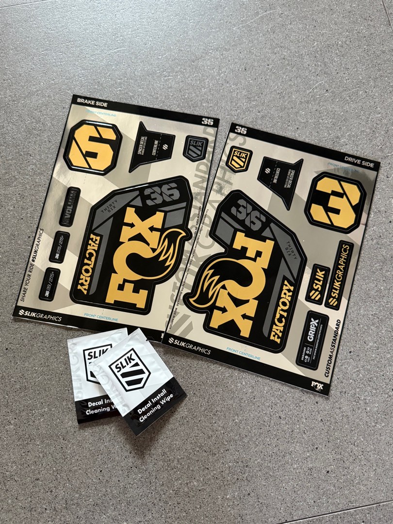 FOX 36 Factory Decal Kit OEM 2025 Shiny Gold Slik Graphics Fork ...