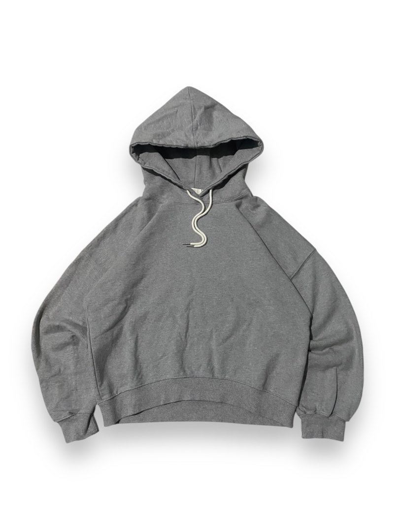 HEATHER GRAY BOXY HOODIE, Men's Fashion, Tops & Sets, Hoodies on Carousell