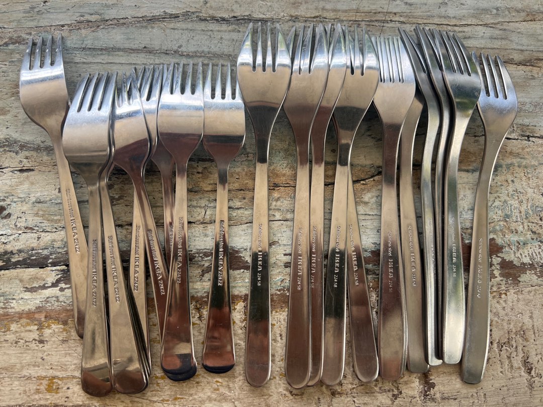 Ikea forks (12x big and 9x small), Furniture & Home Living, Kitchenware ...