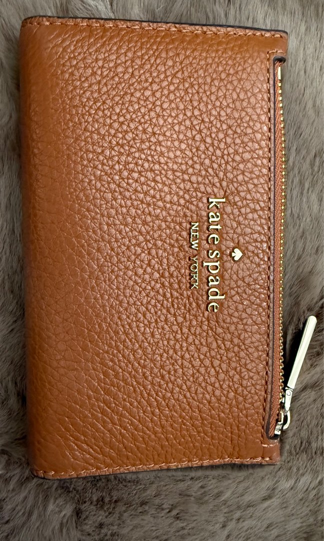 Kate Spade Leila Small Slim Bifold Wallet in Warm Gingerbread, Women's ...
