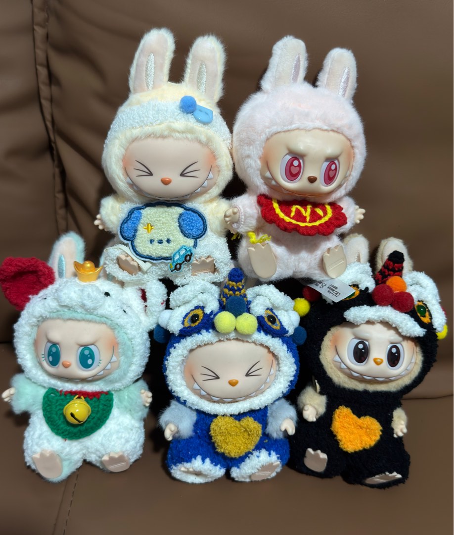 Labubu Sit Down with Cloths, Hobbies & Toys, Toys & Games on Carousell