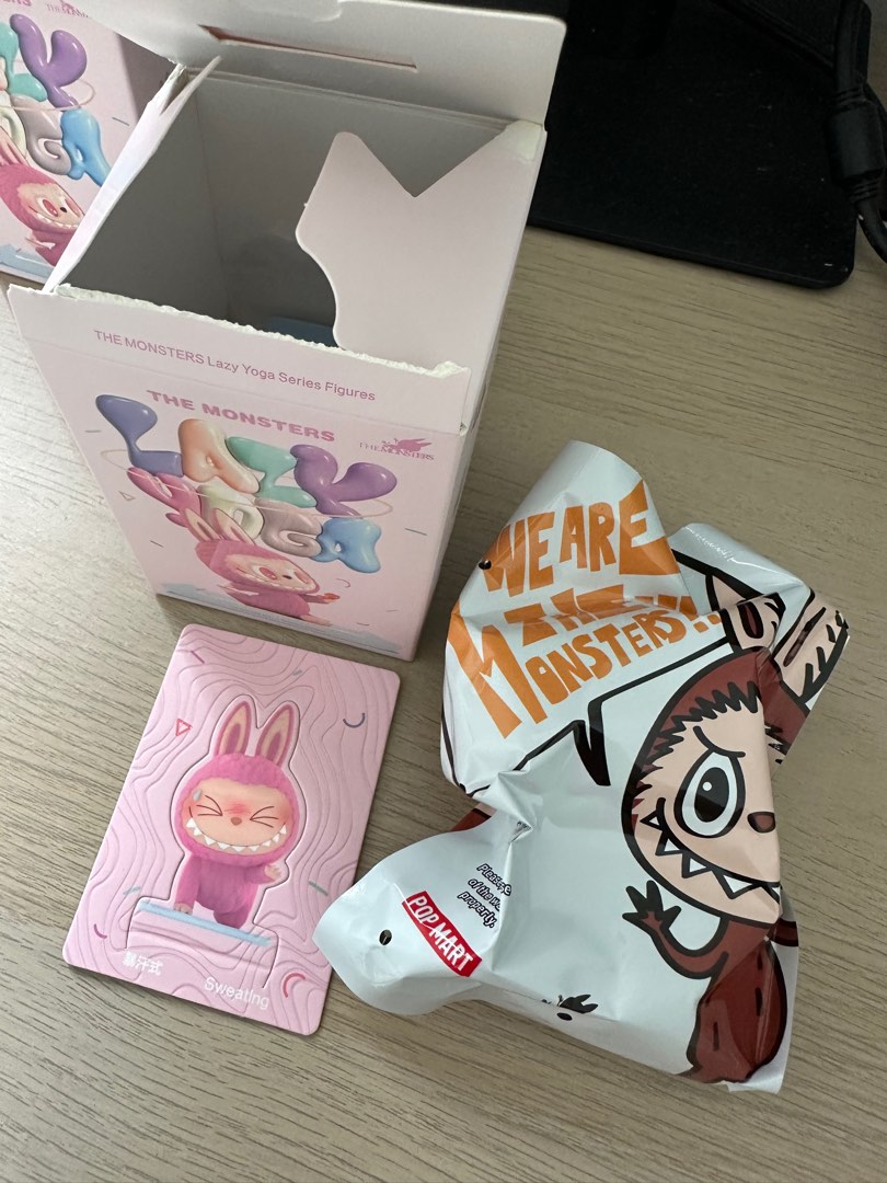 Lazy Yoga Labubu - Sweating, Hobbies & Toys, Toys & Games on Carousell