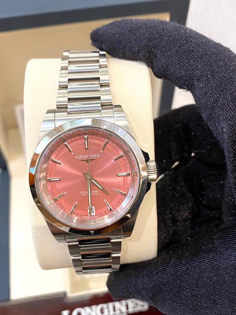 LONGINES CONQUEST PINK, Luxury, Watches on Carousell