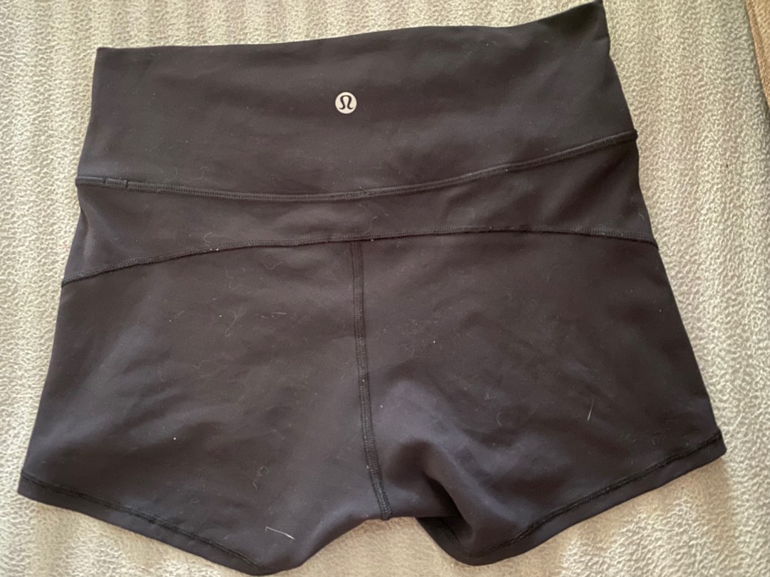Lululemon Black Micro Cycle Workout Shorts 8, Women's Fashion ...