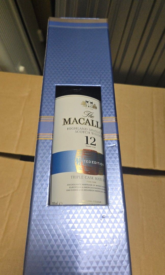 Macallan Limited Edition 12 years old triple cask with 2 glass cups, 嘢食 ...