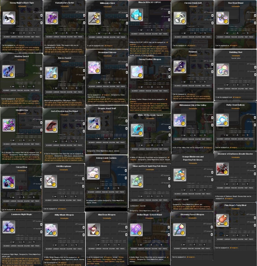 MapleSEA Cash Equipments OG, Video Gaming, Gaming Accessories, In-Game ...