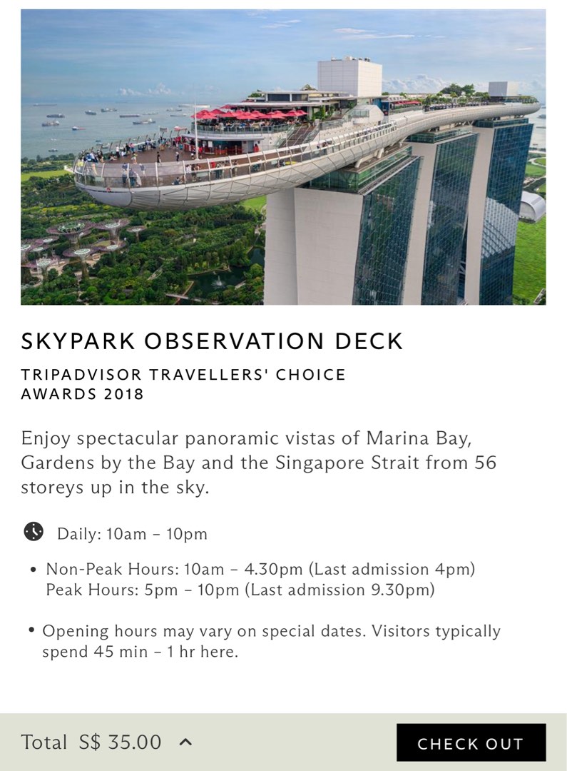 MBS observation deck, Tickets & Vouchers, Local Attractions & Transport on Carousell