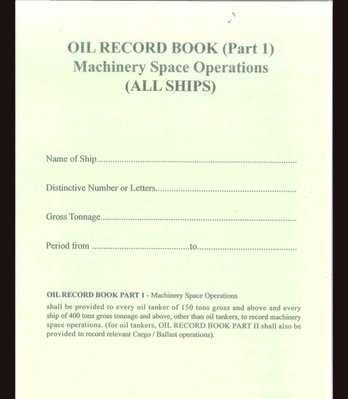 Oil Record Book Part 1 ( All Ships), Everything Else, Others on Carousell