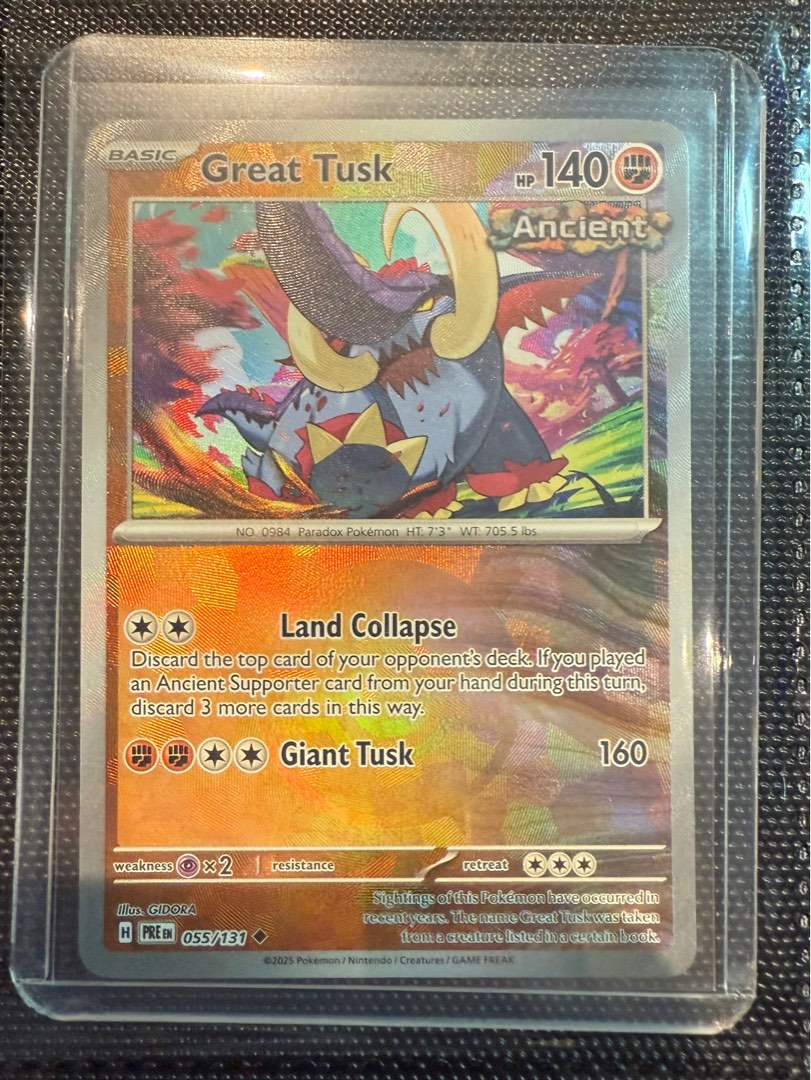 Pokemon TCG Great Tusk Pokeball Holo Prismatic, Hobbies & Toys, Toys ...