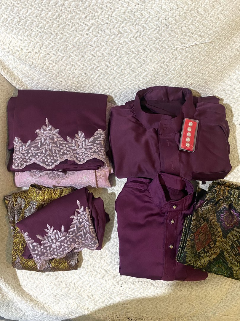Set Baju Raya Ibu dan Anak Perempuan, Budak Lelaki dan Ayah Sekeluarga ...