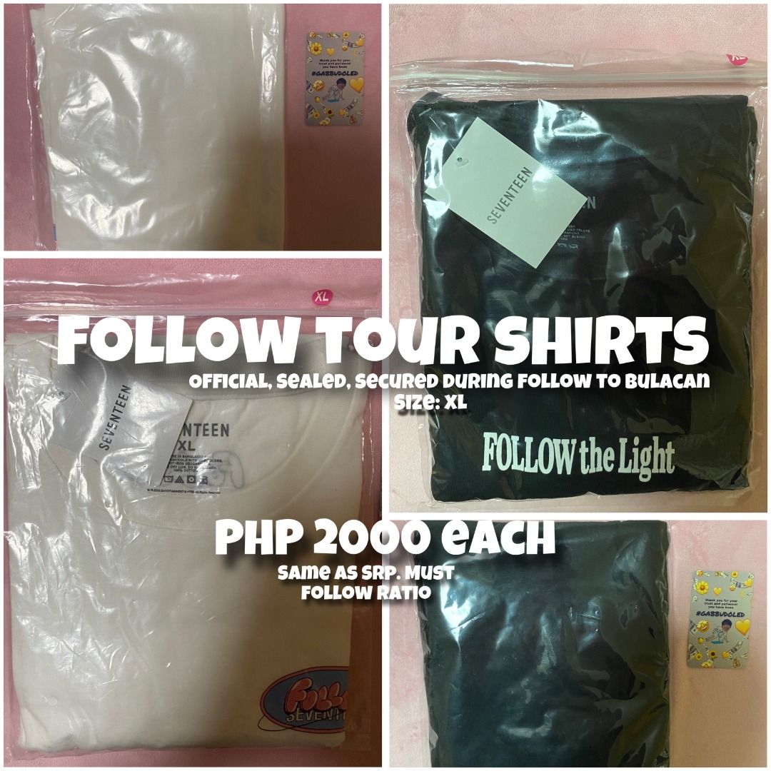 SEVENTEEN Follow Tour Shirt [Official SVT Concert Merch - FTB], Hobbies ...