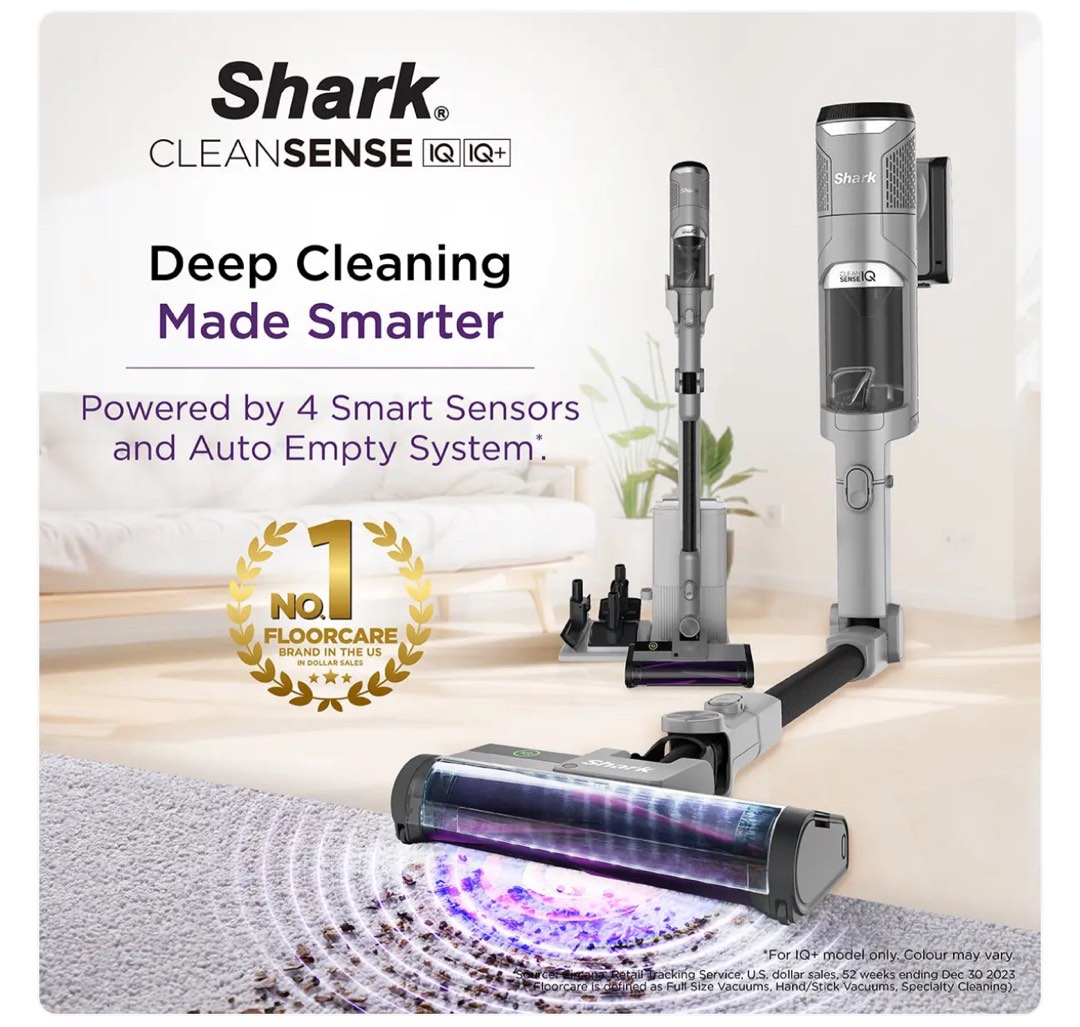 Shark Clean Sense IQ+ Cordless Vacuum, TV & Home Appliances, Vacuum ...
