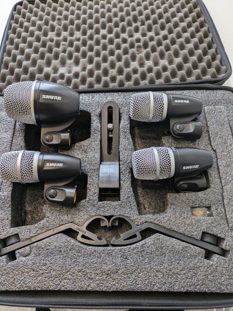 Shure PG drum mic set , 1 kick + 3 tomd, Hobbies & Toys, Music & Media ...
