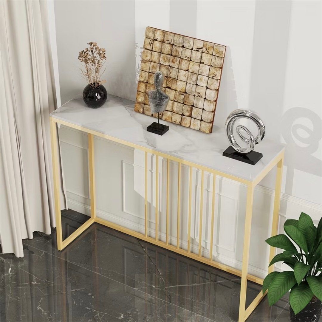 Sintered Stone Console Table | Modern Entryway Table With Marble ...