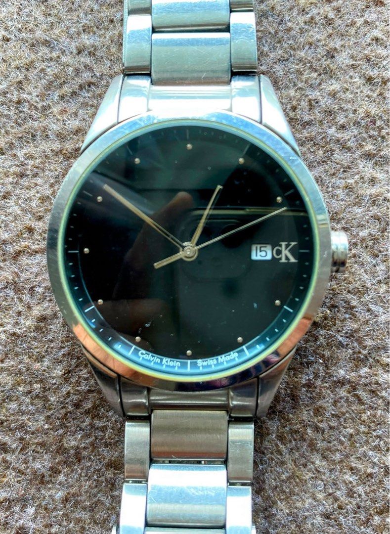 Swiss Made Calvin Klein CK Silver Stainless Steel Watch, Luxury ...