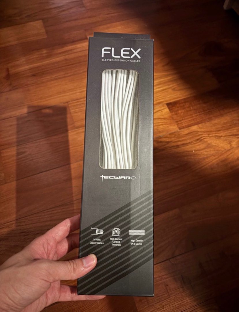 Tecware flex ATX white sleeved extension cables, Computers & Tech ...