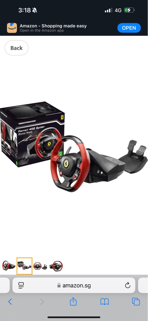 Thrustmaster Ferrari 458 Spider Racing Wheel for Xbox Series X|S / Xbox ...