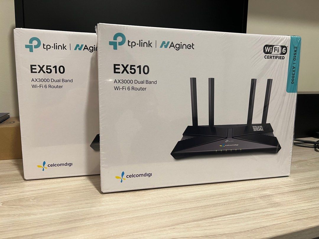 (2 units) TP-Link Aginet EX510 AX3000 Dual Band WiFi 6 EasyMesh Router ...
