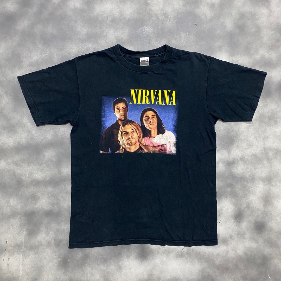 Vintage Nirvana Kurt Cobain Trio Band T Shirt, Men's Fashion, Tops & Sets, Tshirts & Polo Shirts ...