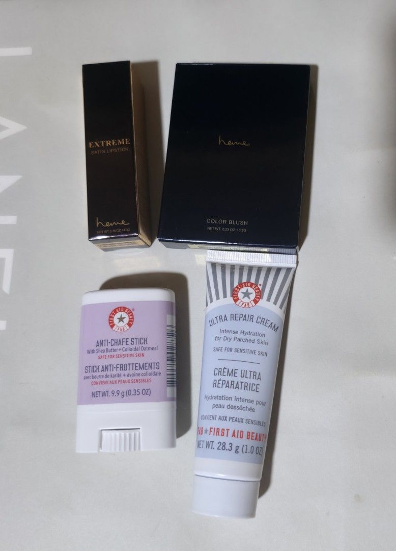 First Aid Beauty Ultra repair cream, Anti-Chaf stick, heme extreme ...